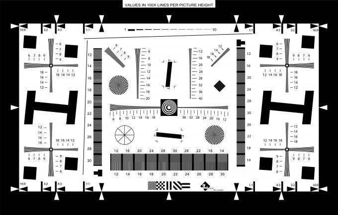 Reflective / Transmisive Camera Lens Test Chart 16/9 72 Sectors ...