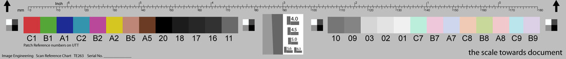 TE263 Pattern Scan Reference Chart Gray Steps Color Patches Scale ...