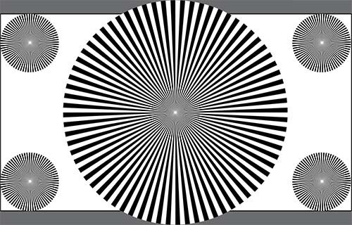 Sineimage Lens Focus Test Chart 16/9 72 Sectors Reflectance Test Chart ...
