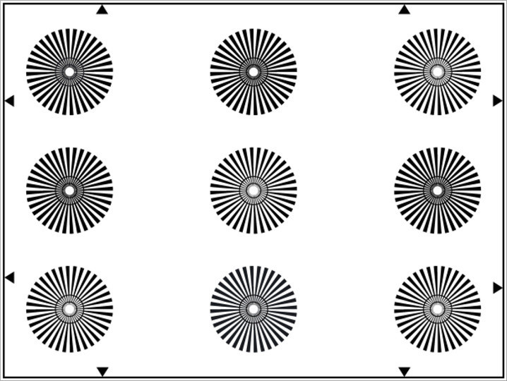 36 Sectors Camera Lens Test Chart SineImage YE0110 For Resolution ...