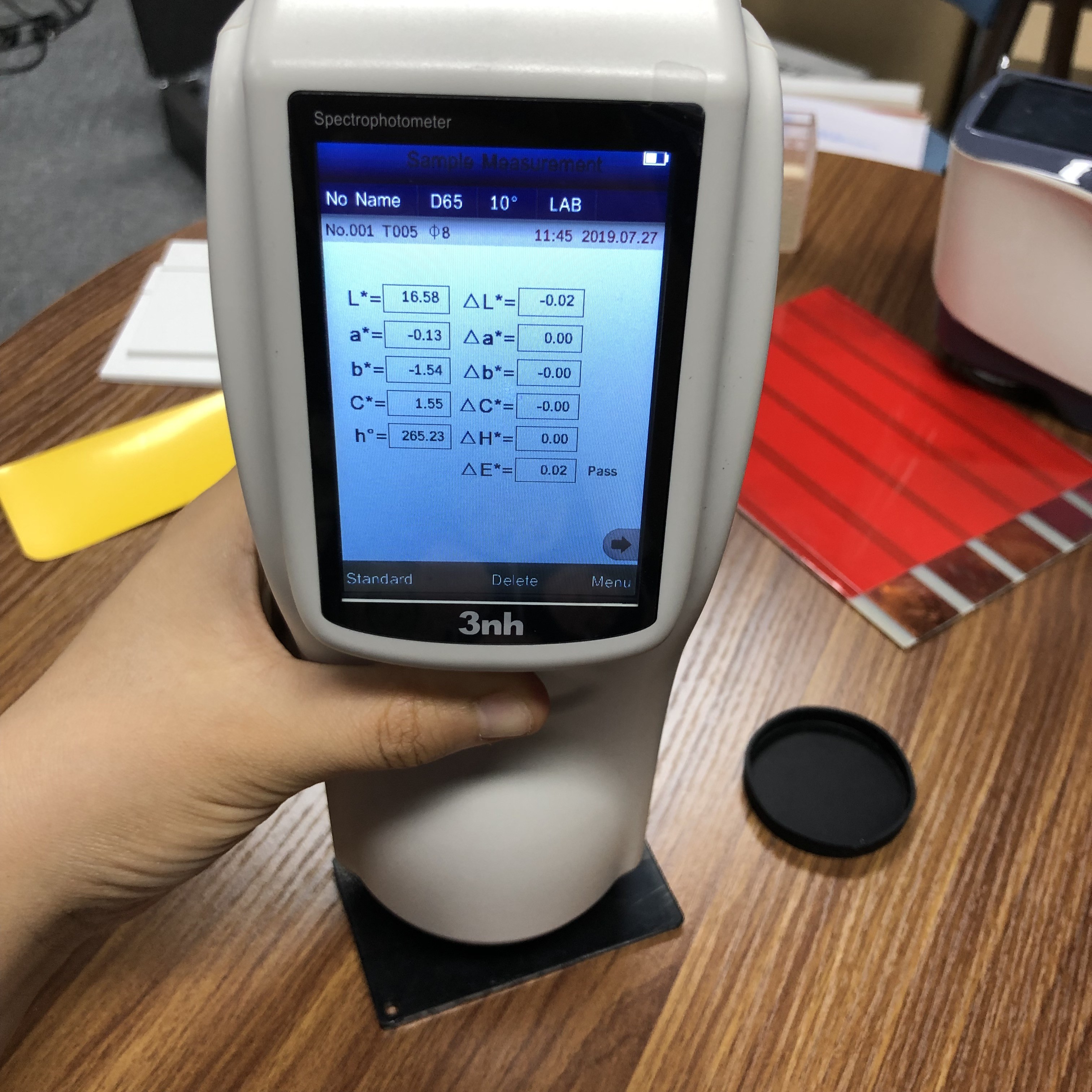 8mm Aperture Handheld Spectrophotometer 3nh NS800 For Fresh Meat Color ...
