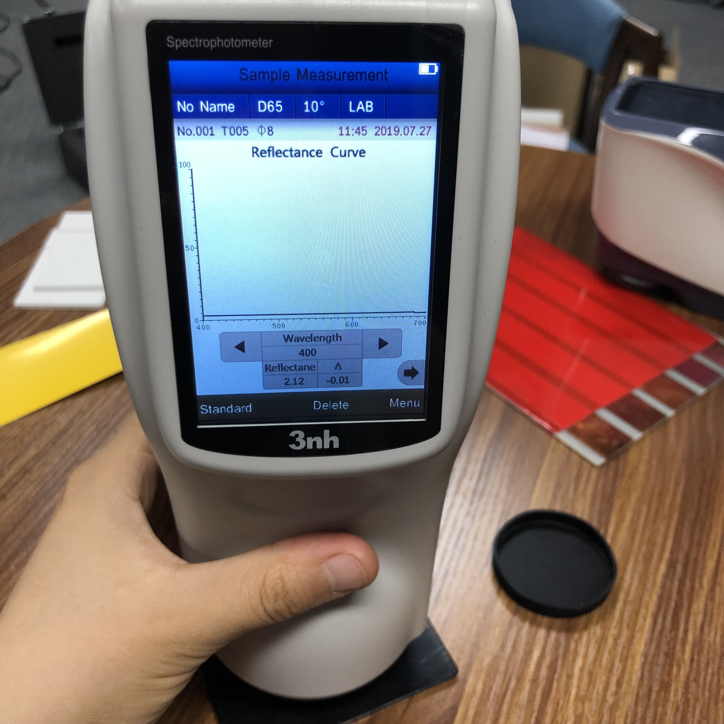 8mm Aperture Handheld Spectrophotometer 3nh NS800 For Fresh Meat Color ...